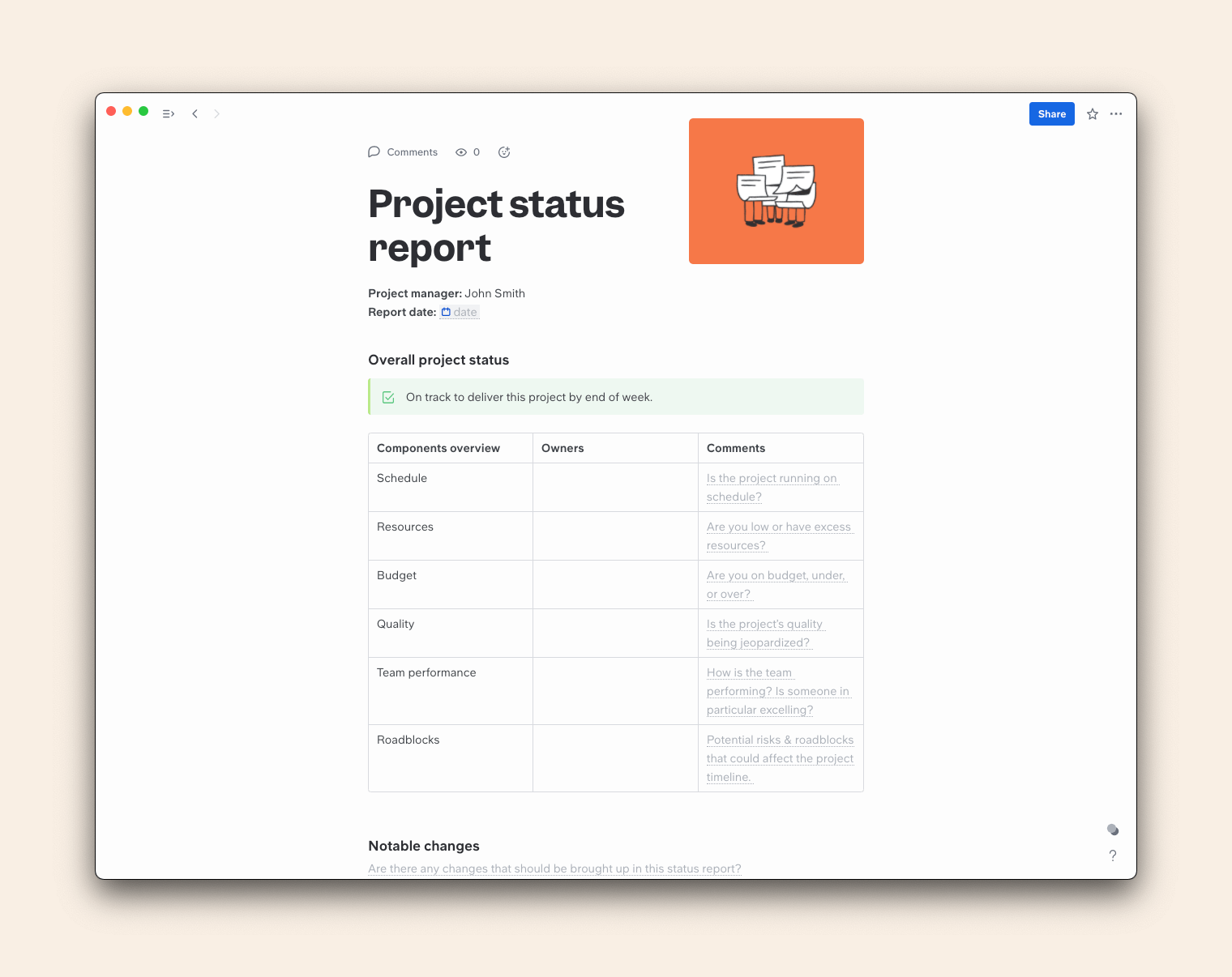 Simple Project Report Template